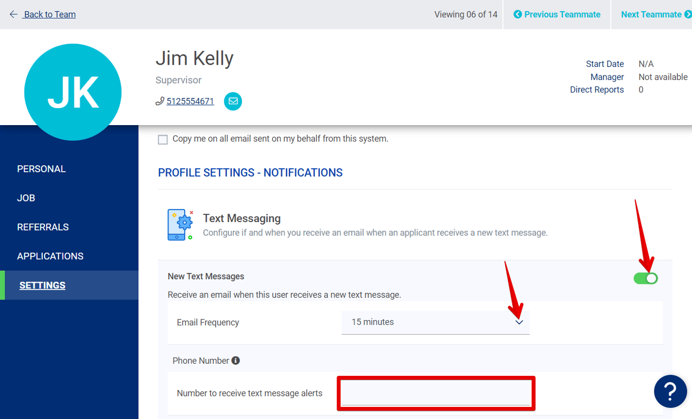 Managing notification settings